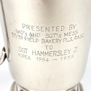 WORN Silver Plate, Vintage Pint Tankard, Military Presentation, 37/39 ...
