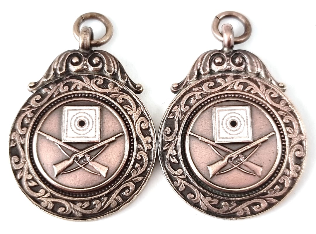 Vintage Fob Medals, Unique Pendants, Art Deco, Rifle Association, Bryan ...
