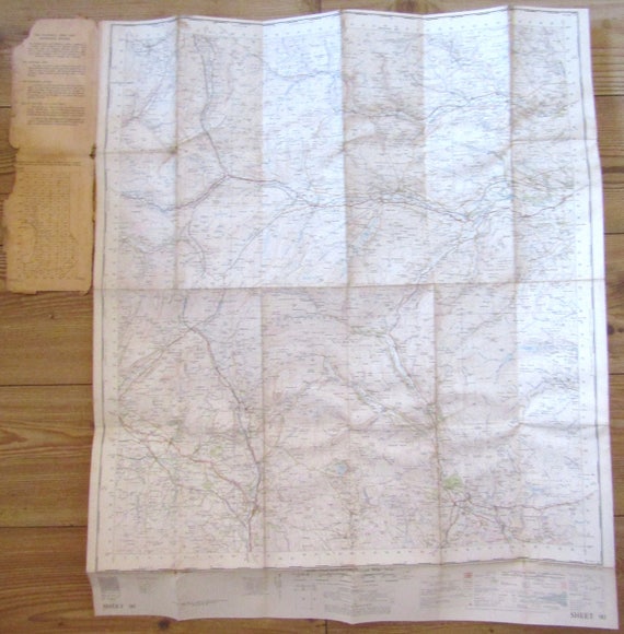 Vintage Collectible Fold up Map Ordnance Survey Map - Etsy