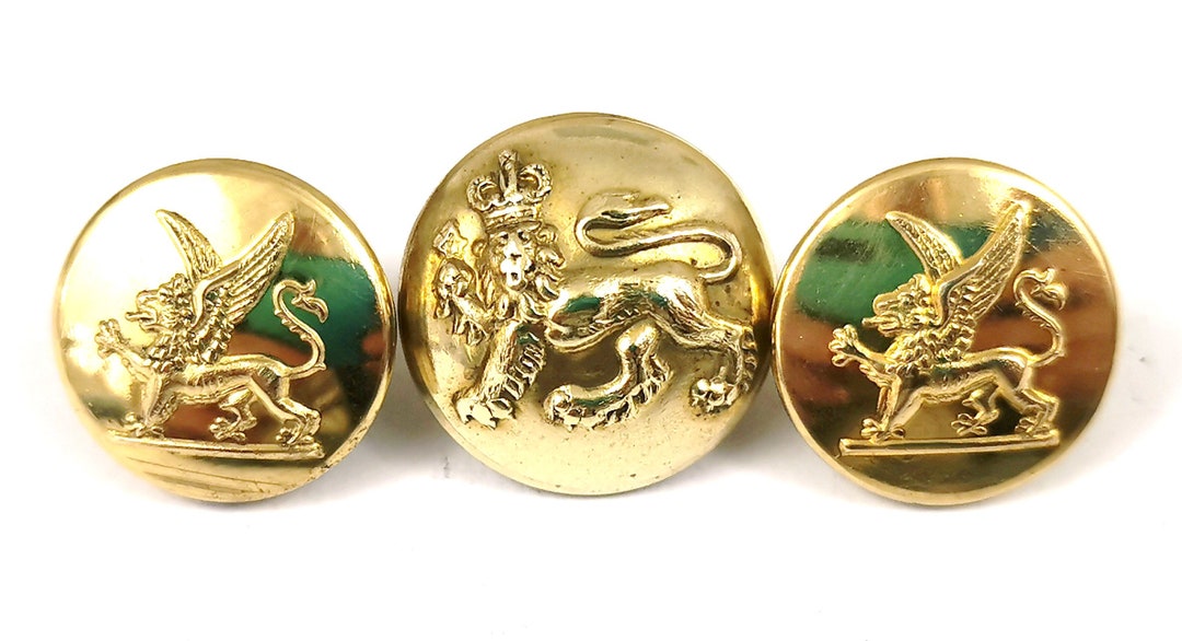 Vintage Buttons, Livery Buttons, Griffin Crest, Griffin Armorial ...