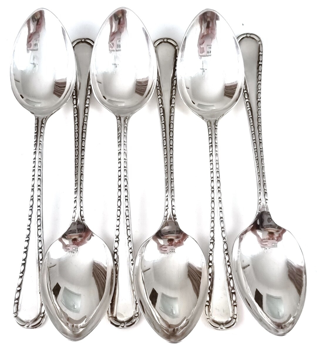 Elegant Set of Spoons, Coffee Spoons, Set of Six, Silver Plate, Egg and ...
