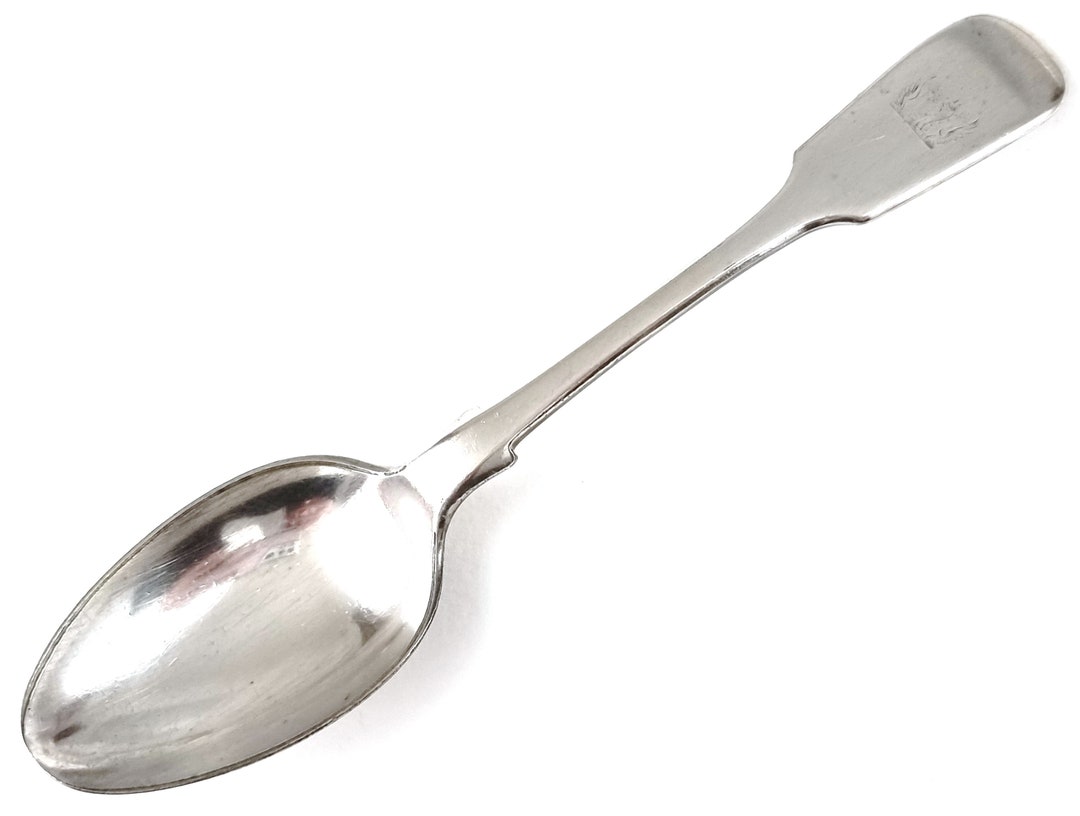 Antique Crested Spoon, Worn Silver Plate, Old English Fiddle, Mappin ...