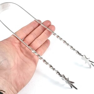 Large Antique Serving Tongs, Talon Claw Grips, Spiral Twist, Silver ...