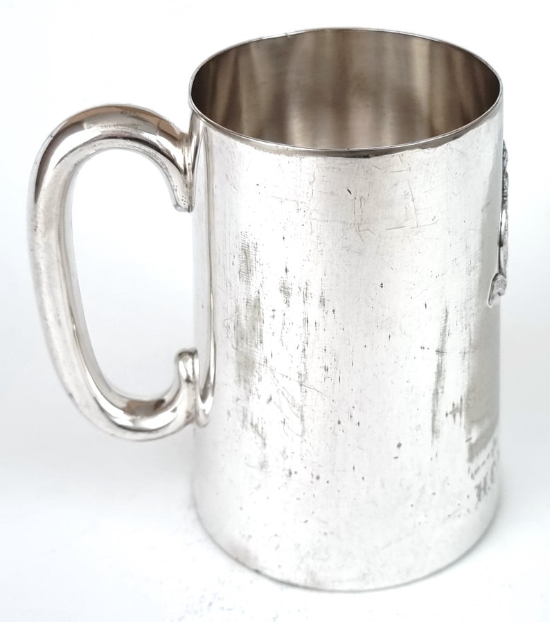 Worn Silver Plate, Antique Pint Tankard, Kings College London, Swimming ...