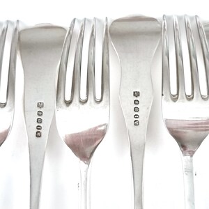 Antique Fork Set, Table Forks, Silver Plate, Queens Pattern, Set of Six ...