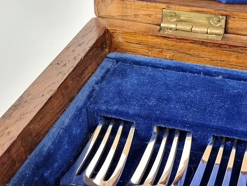 Wooden Cased Cutlery Set, Silver Plate, Alex Clark Co, Six Settings ...
