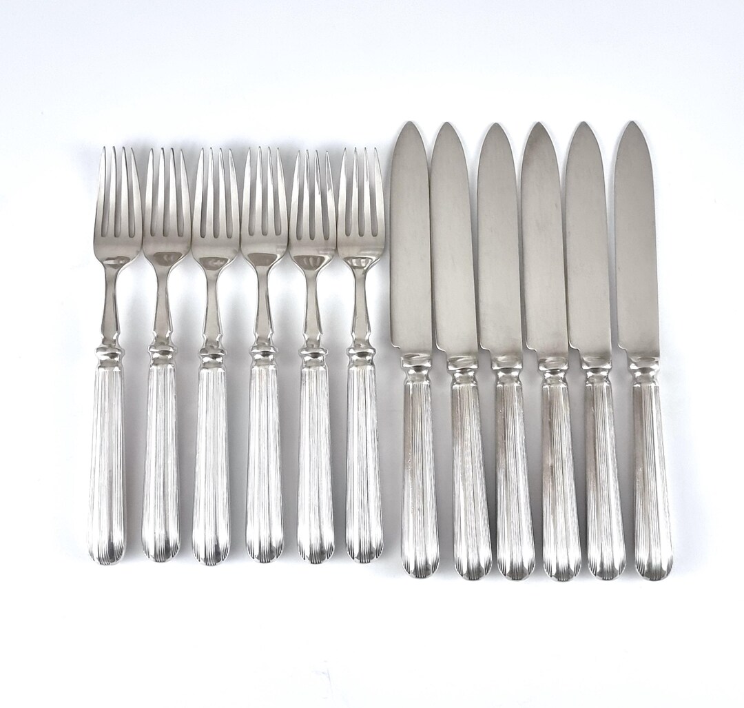 Vintage Cutlery Set, Six Settings, Six Pairs, Silver Plate, Gladwin ...