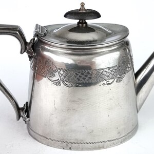 WORN Silver Plate, Antique EPBM, Teapot With Water Pot, Thomas Bradbury ...