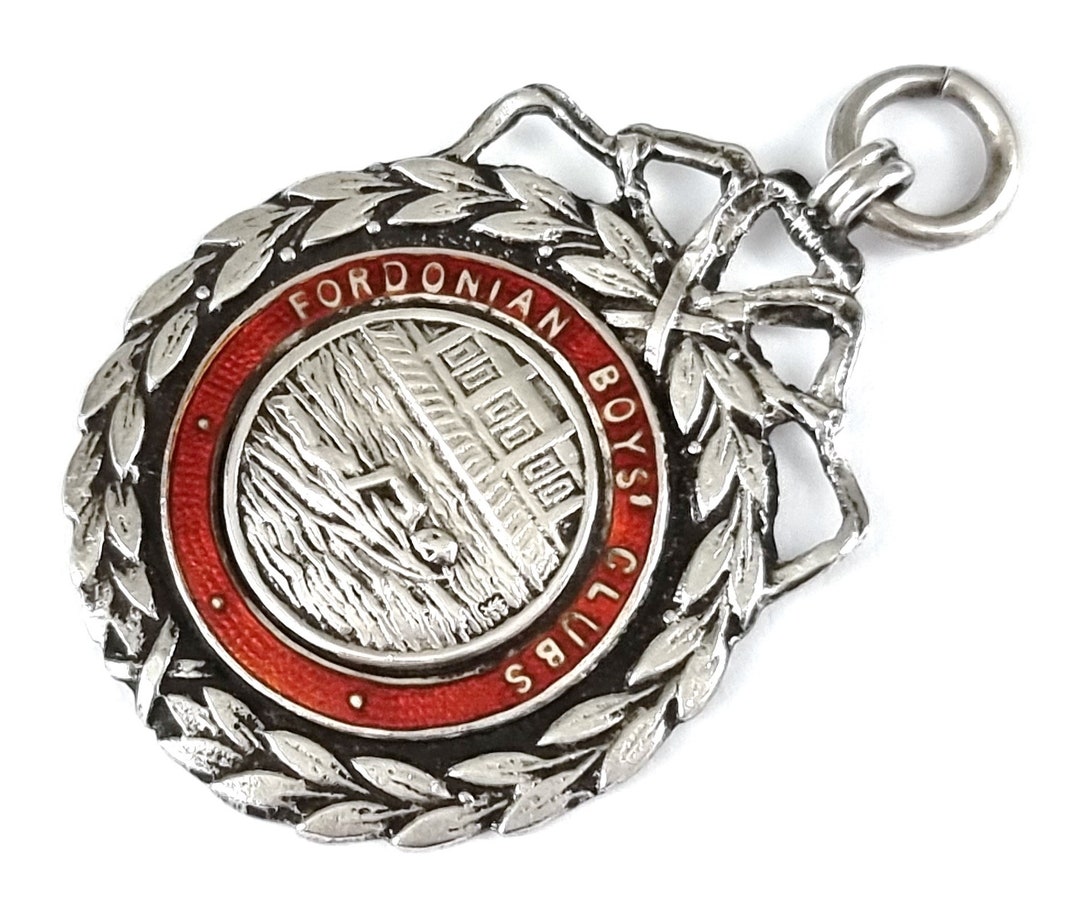 Vintage Silver Fob Medal, Swimming Prize, Breast Stroke, Silver and ...