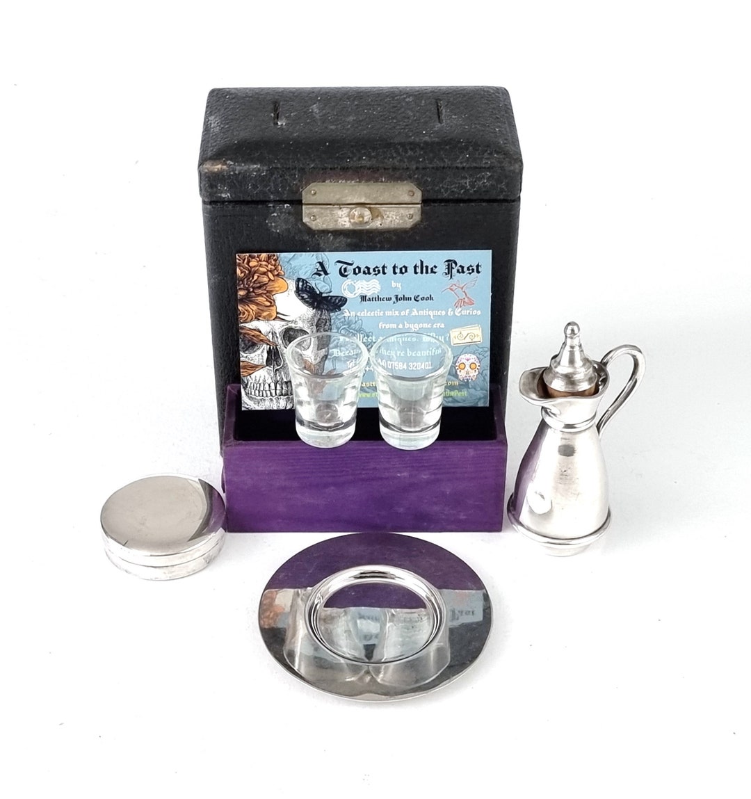 Missing Glass & Handle, Travel Communion Set, Cased Communion, Vintage ...