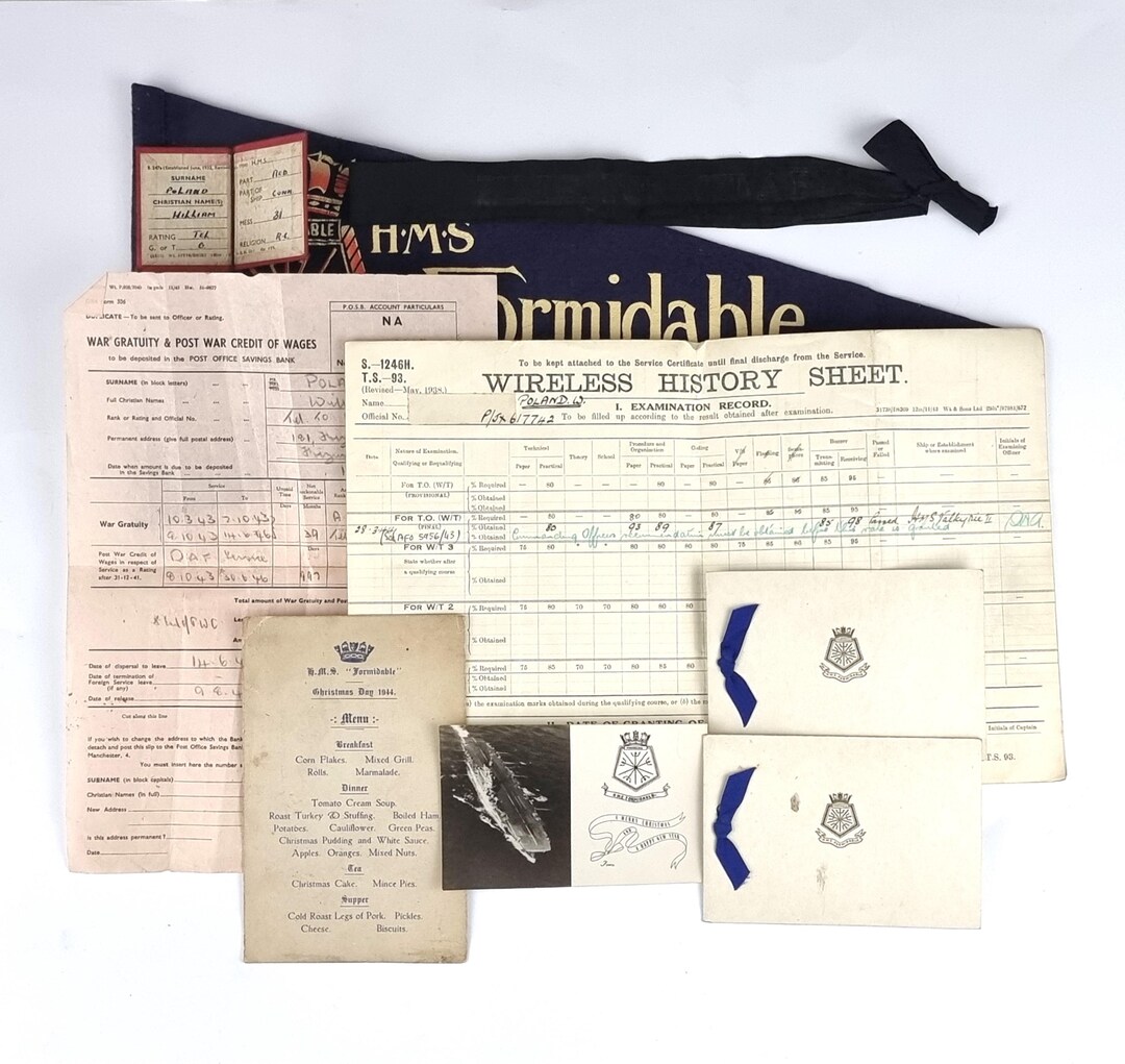 Second World War, HMS Formidable, Pennant & Cap Tally, Naval Documents ...