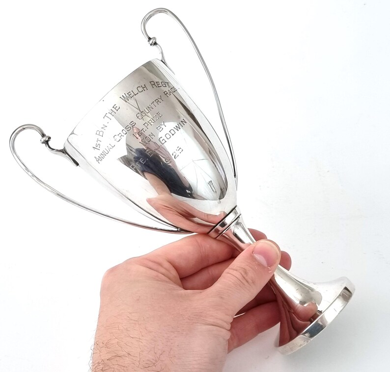 Regimental Sports, Welch Regiment, Trophy Cups, Silver Plate ...