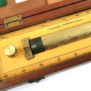 Nautical Memorabilia, Cased Parallel Rule, Boxwood and Brass, Rolling ...