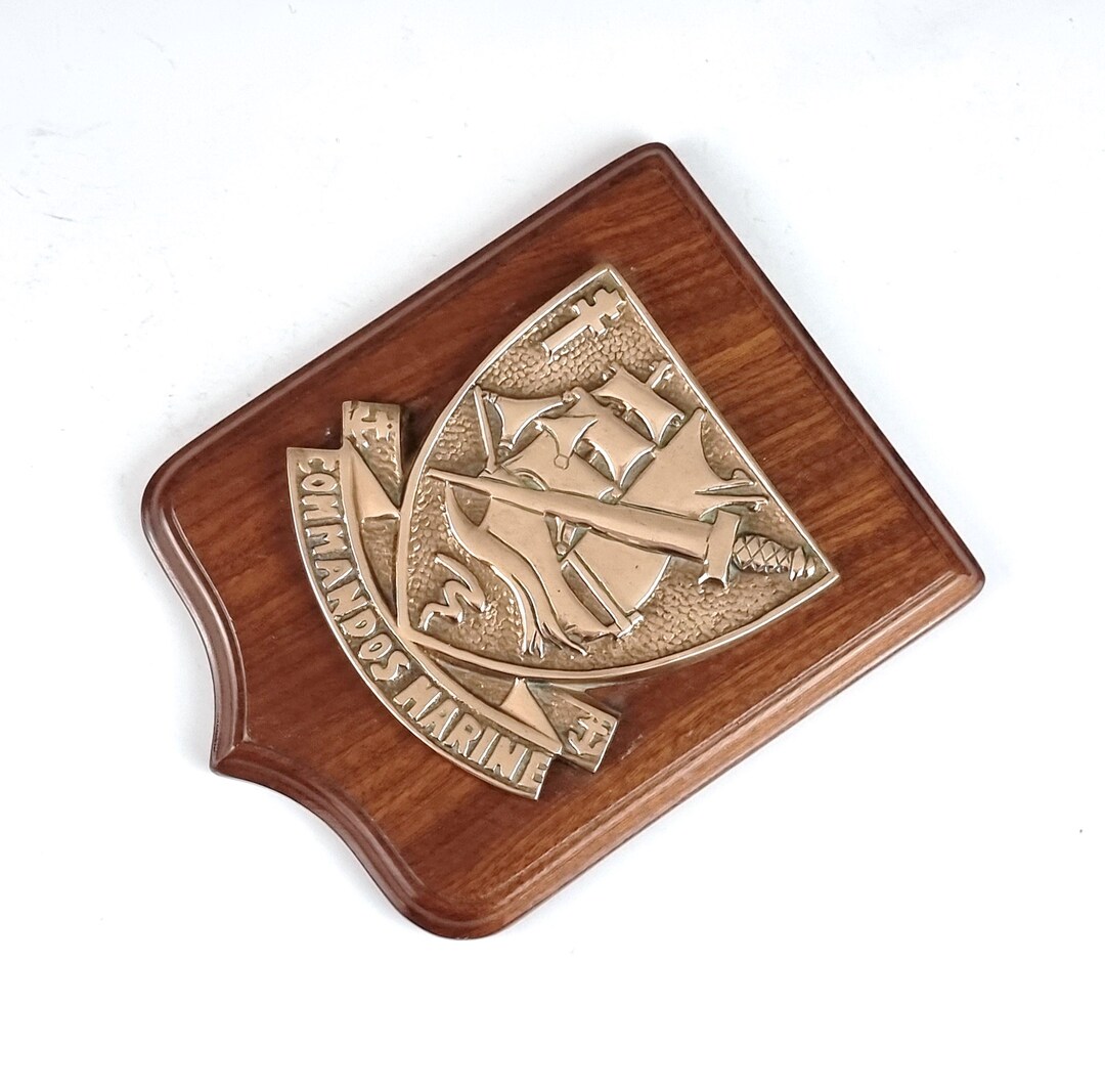 Wall Hanging Plaque, Commandos Marine, French Insignia Style, Bronze on ...