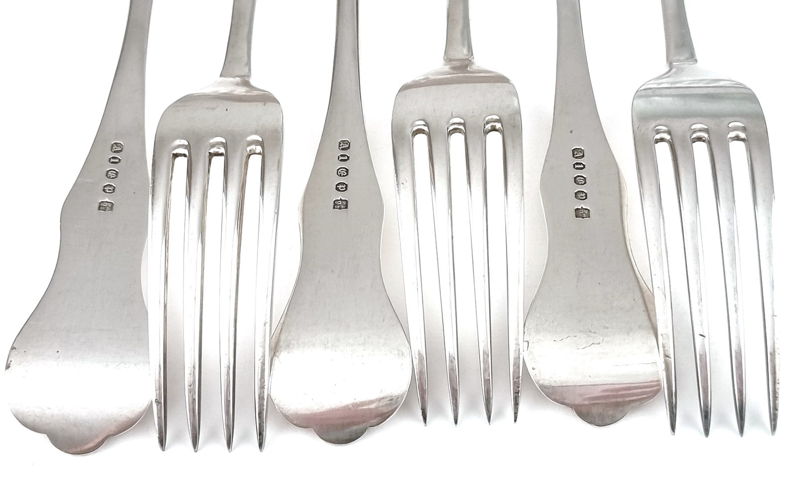 Antique Fork Set, Table Forks, Silver Plate, Queens Pattern, Set of Six ...