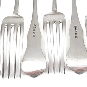 Antique Fork Set, Table Forks, Silver Plate, Queens Pattern, Set of Six ...