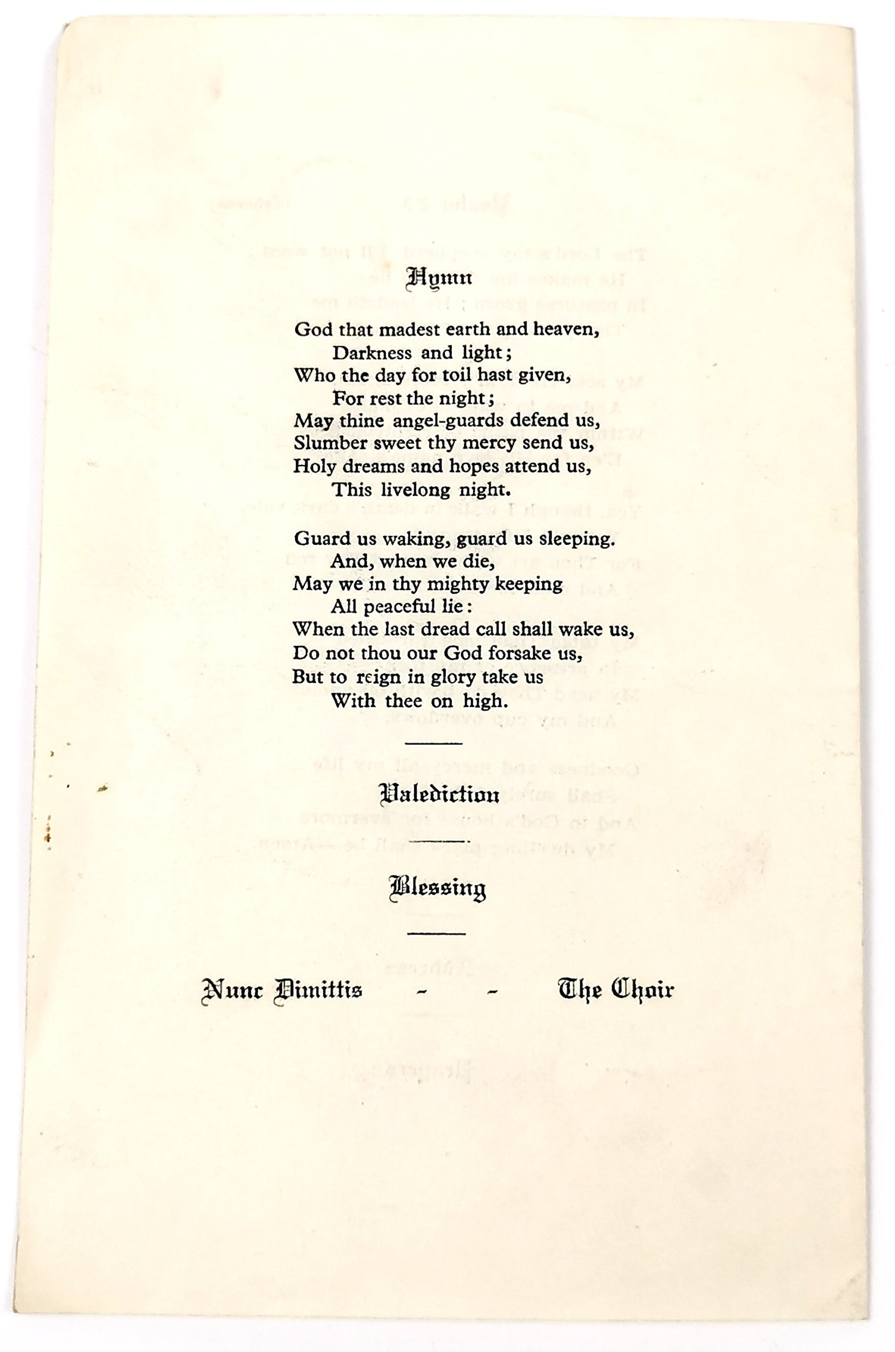 Vintage Ephemera, Order of Service, Funeral Service, Captain Cyril ...