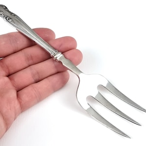 Antique Serving Fork, Silver Plate, 7 Inches Length, Scroll Handle Edge ...