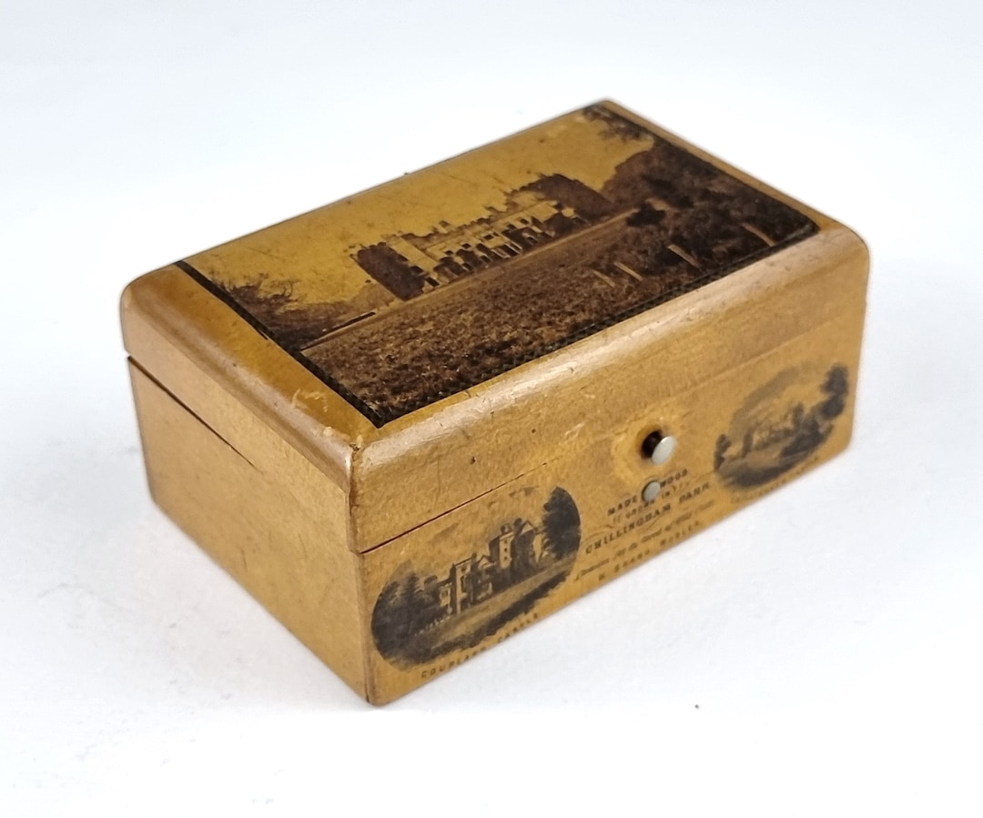 Button Issue, Small Antique Box, Mauchline Style, Wood From ...