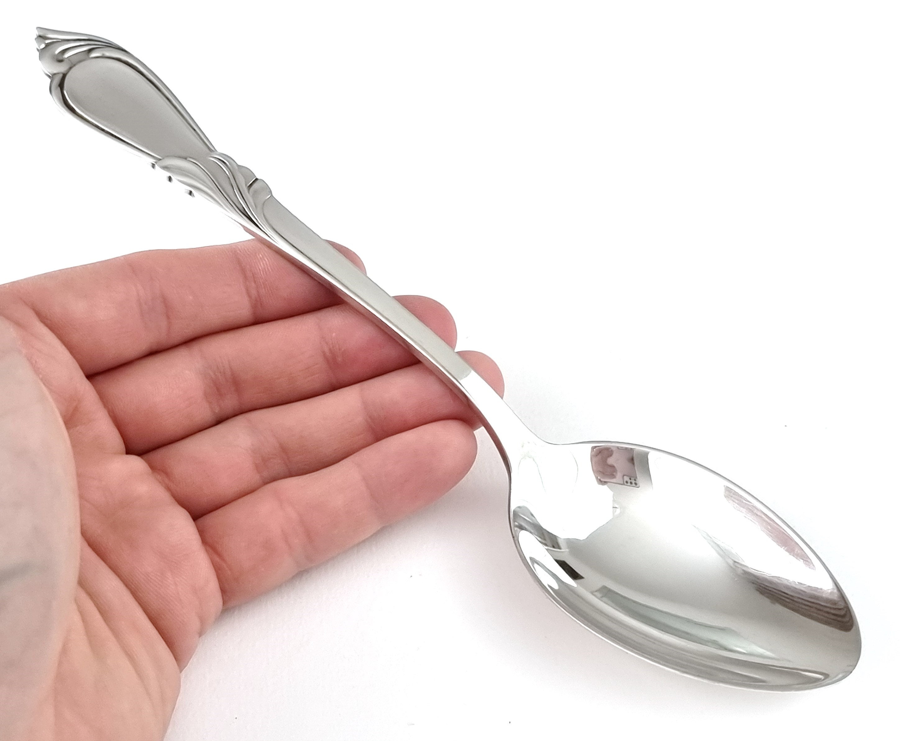Vintage Cutlery Spoon, Polish Silver Plate, Floral Flatware, 8 Inches ...
