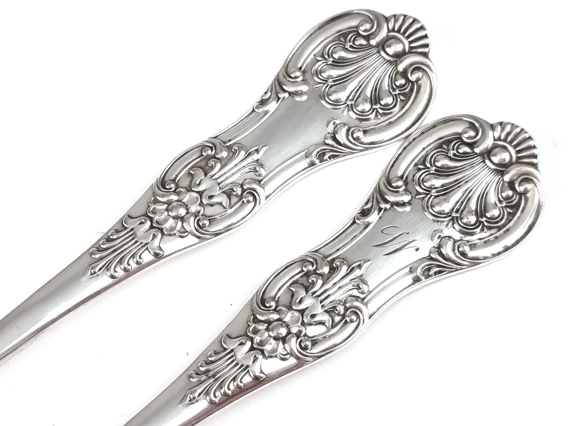 Antique Fork Set, Table Forks, Silver Plate, Queens Pattern, Set of Six ...