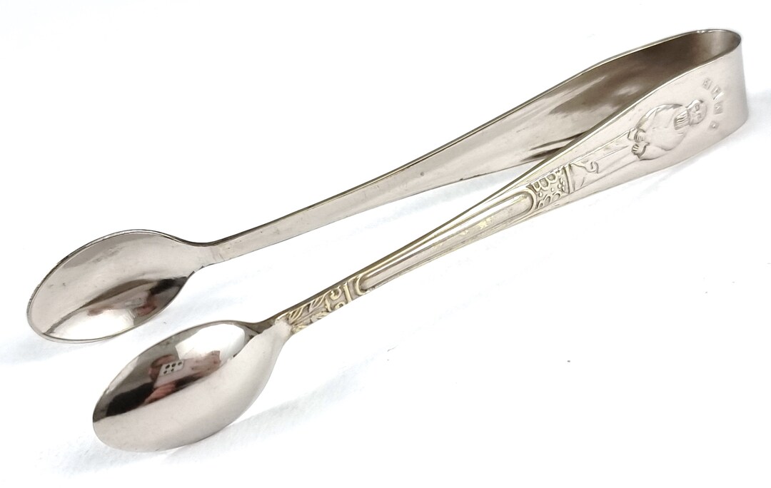 Vintage Tea Tongs, Worn Electroplate, Sugar Nips, Sugar Tongs, Apostle ...