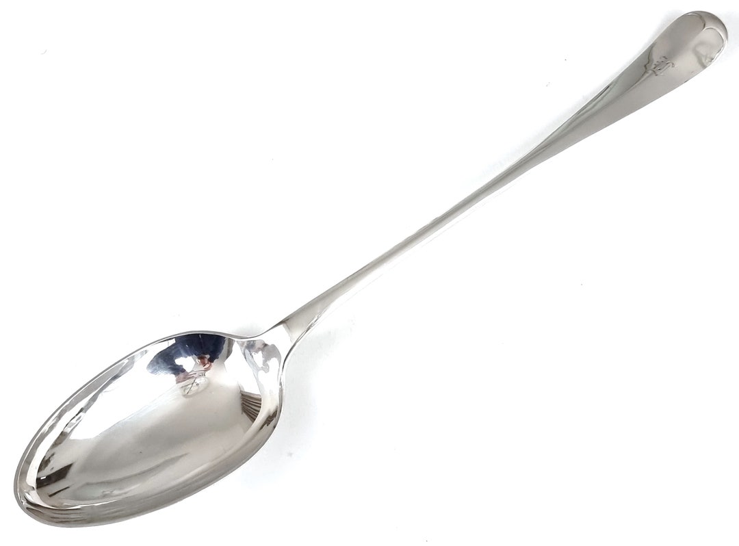 LARGE Antique Spoon, Elegant Tableware, Basting Spoon, Stuffing Spoon ...