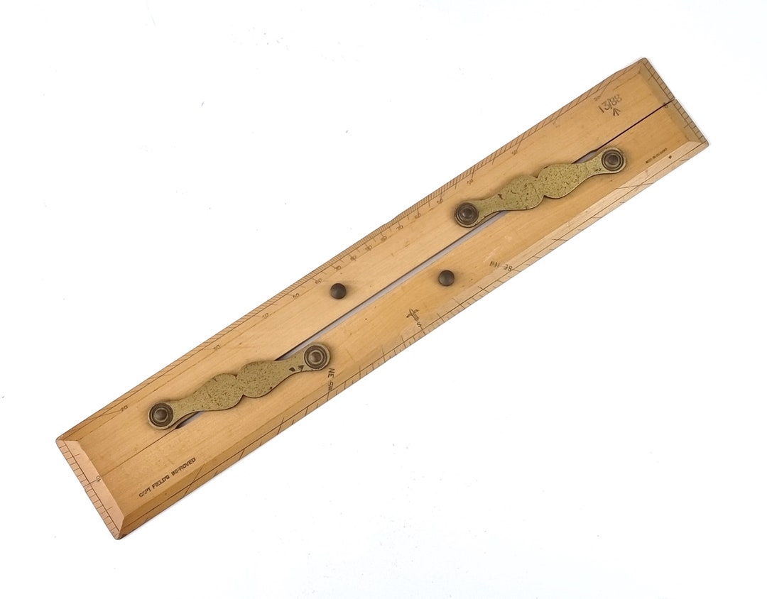Vintage Parallel Rule, Broad Arrow Mark, Military Rule, Navigator's ...