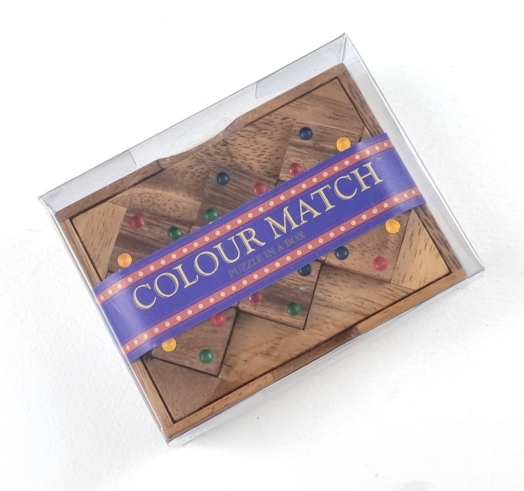 New Old Stock Small Wooden Game Colour Match Game Puzzle in - Etsy