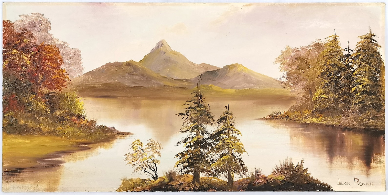 Vintage Landscape Painting Oil on Board Jean Rennie | Etsy