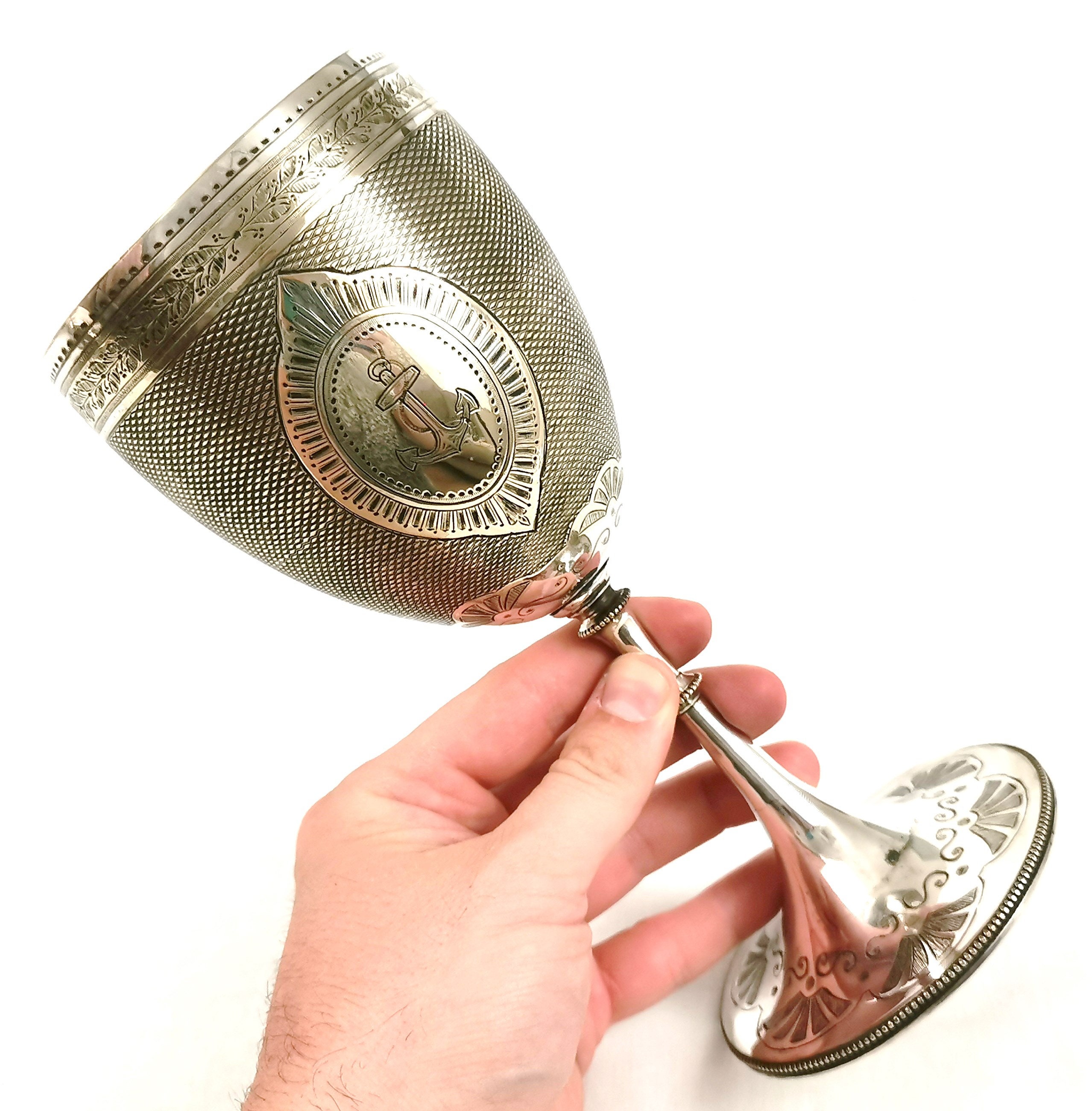 Rare Antique Large Trophy Cup Trophy Goblet Worn Silver | Etsy