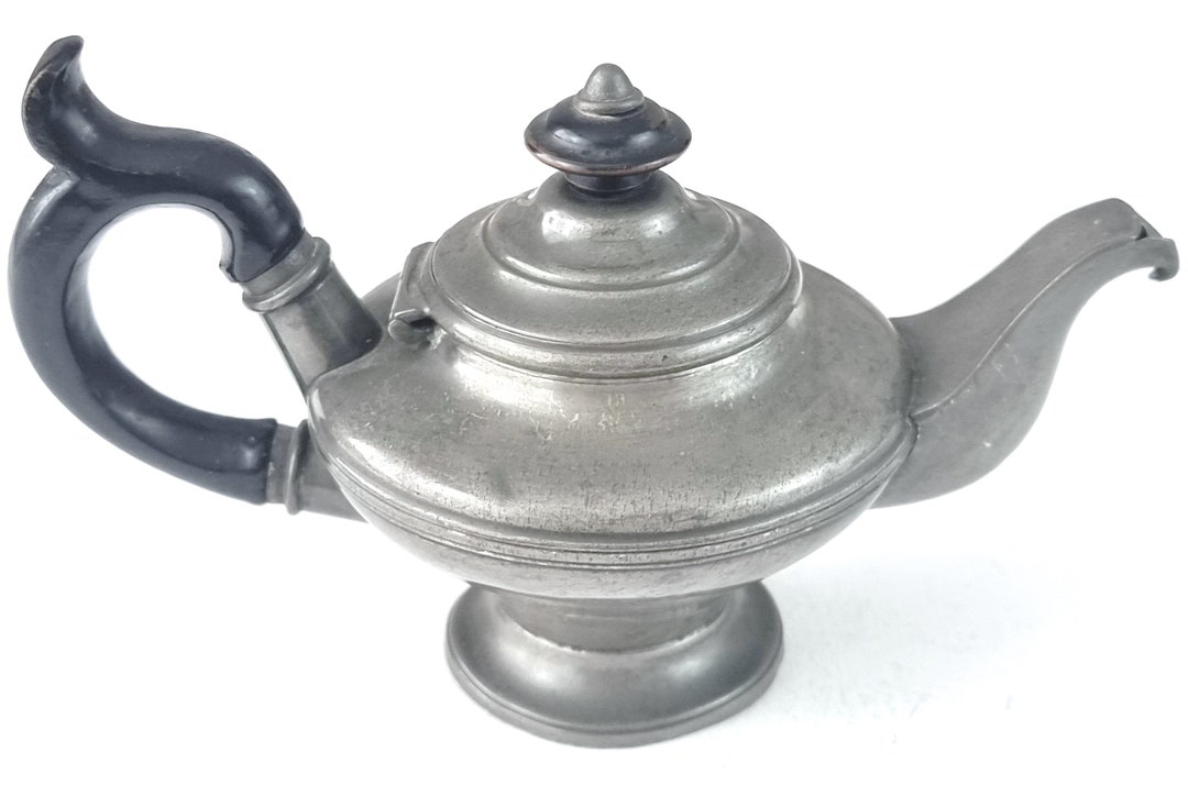 Small Antique Teapot, Two Cup Size, Pewter Teapot, Elegant Shape ...