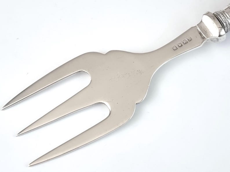 Antique Serving Fork, Silver Plate, Antler Handle, 11 1/4 Inches Length ...