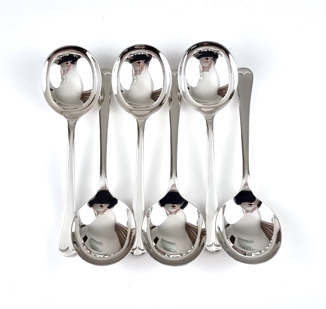 Set of Soup Spoons, Military Issue, Set of Six, Silver Plate ...