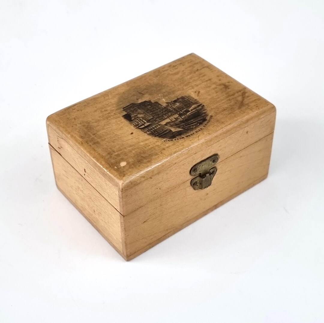 SMALL Antique Box, Trinket Box, Mauchline Ware, West Pier Brighton ...