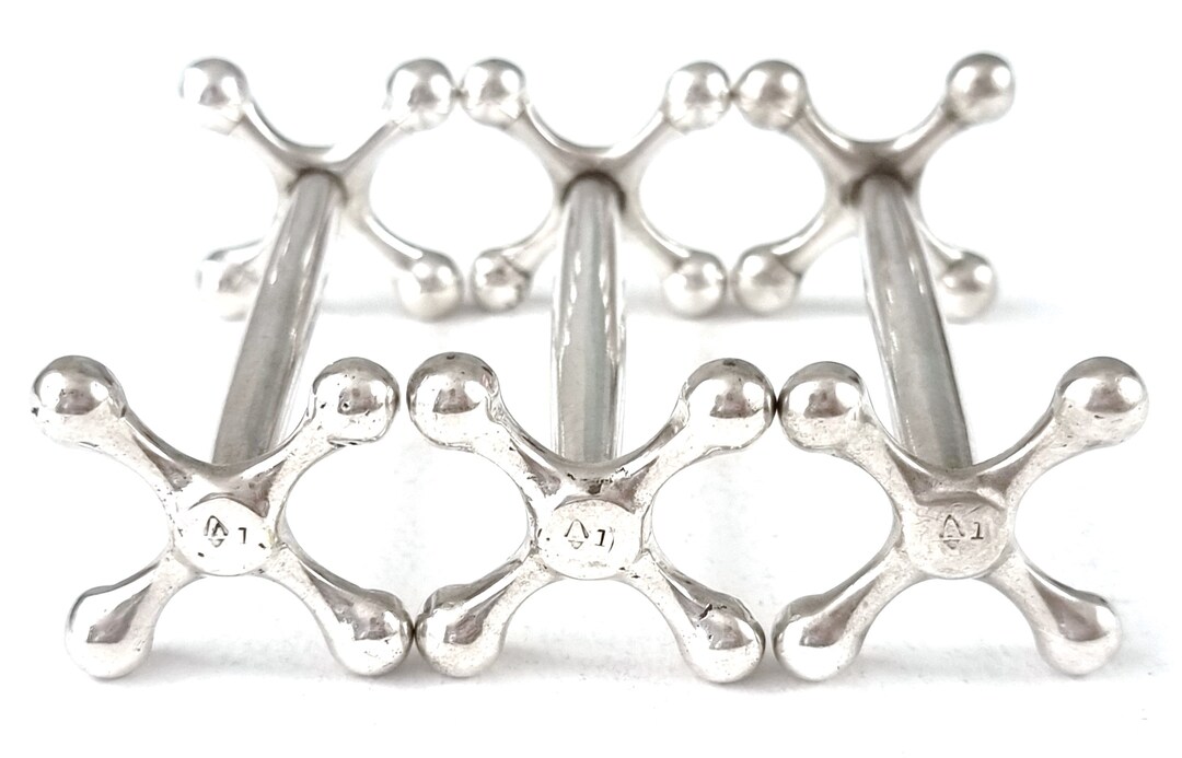 Traditional Flatware, Trio of Cutlery Rests, Silver Plate, Set of Three ...