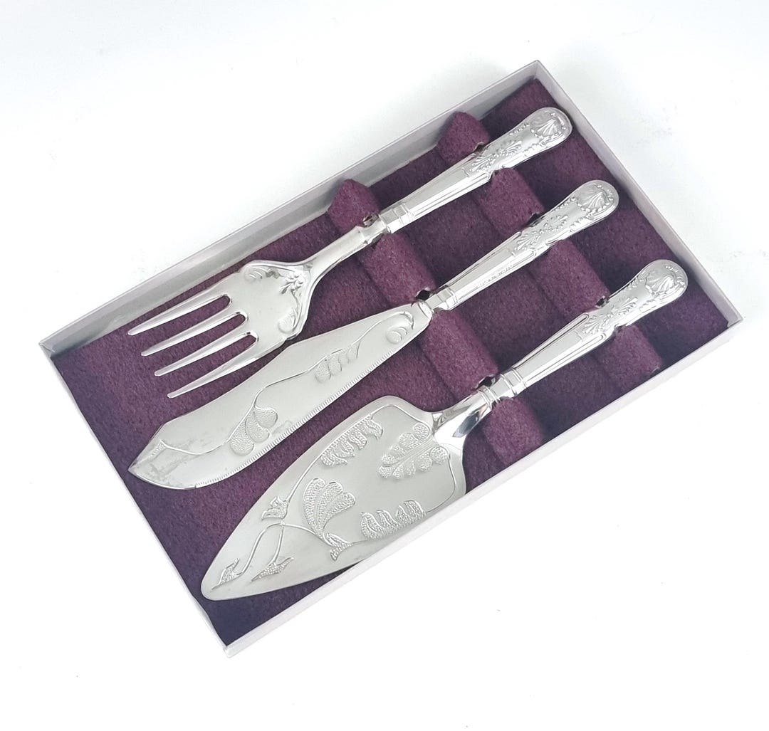 Boxed Serving Utensils, Fish Servers, Dessert Servers, Silver Plate ...