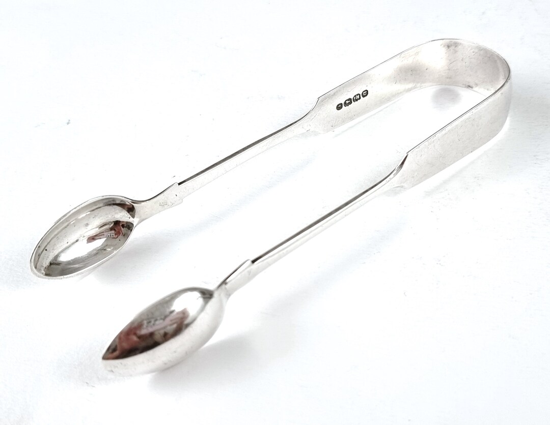 Antique Sugar Tongs, Exeter Silver, Sterling Flatware, Fiddle Pattern ...