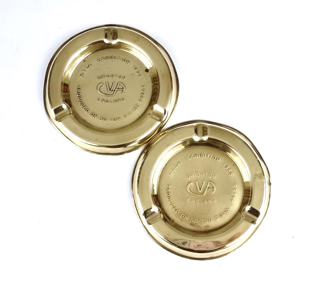 Pair of Ashtrays, Brass Ashtrays, 1956 Exhibition, CVA Brighton, 50 Ton ...