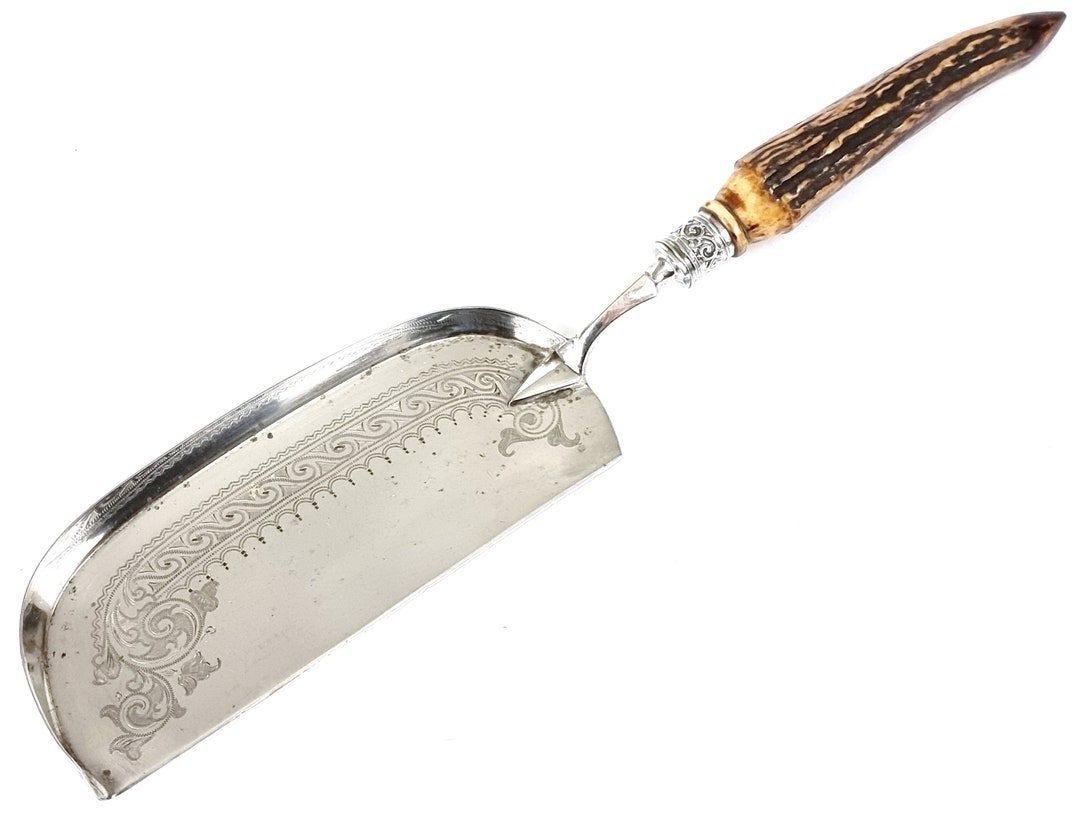 Decorative Antique, Crumb Tray, Crumb Scoop, Silver Plate, Antler ...