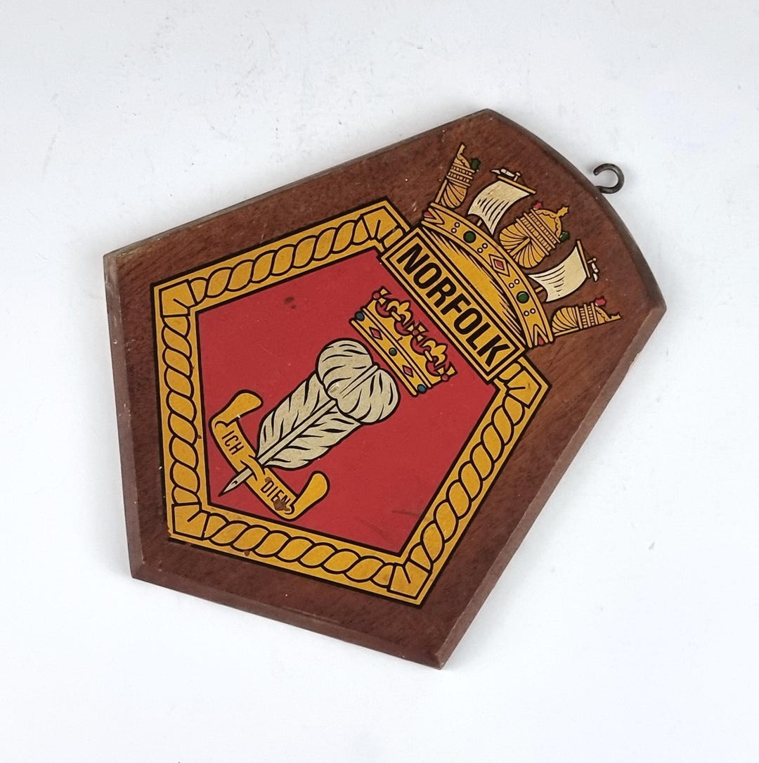 Modern Wall Hanging, Printed on Wood, DISTRESSED Back, HMS Norfolk ...