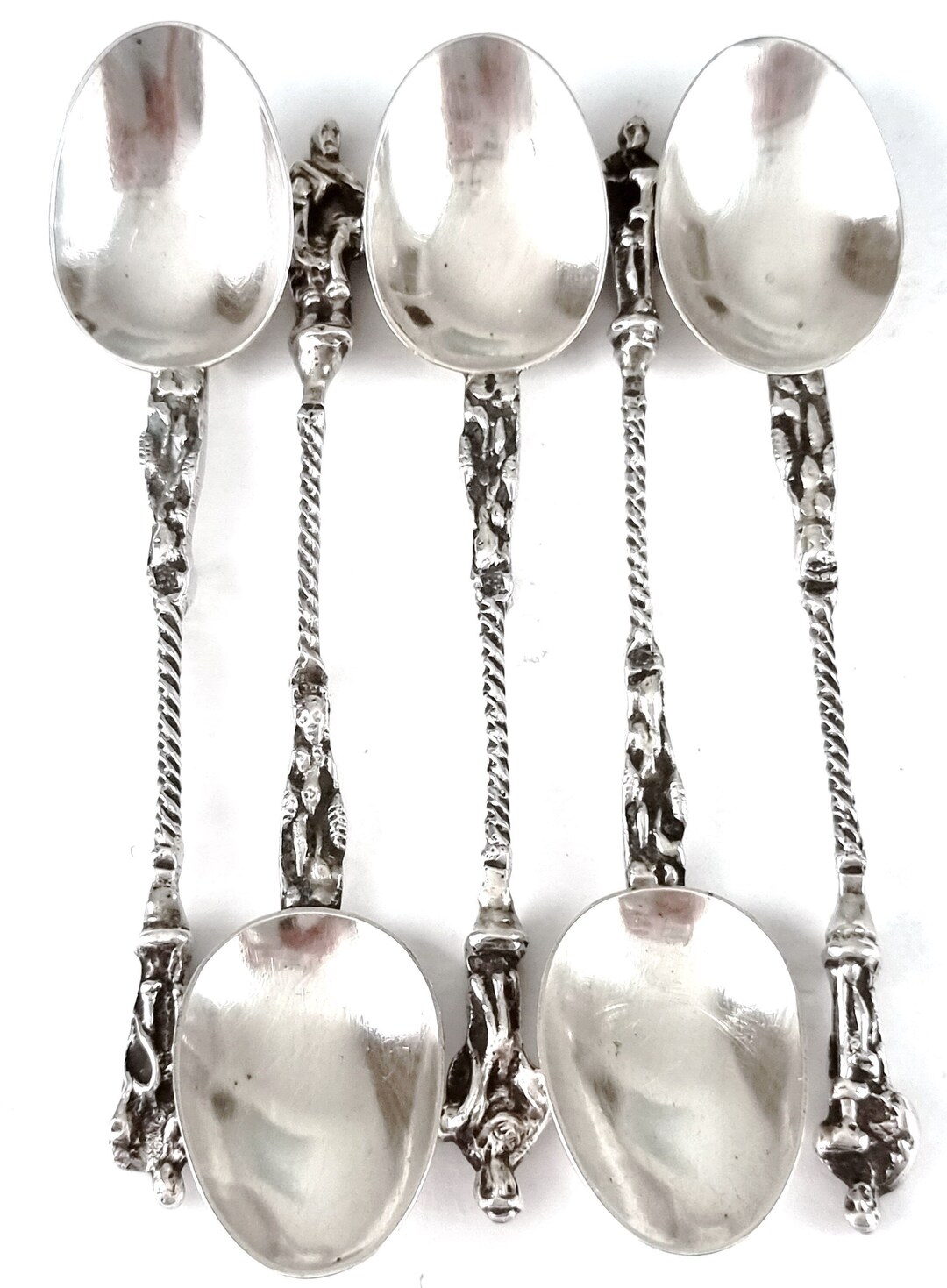 Matched Spoon Set, Set of Five, Coffee Spoons, Low Grade Silver ...