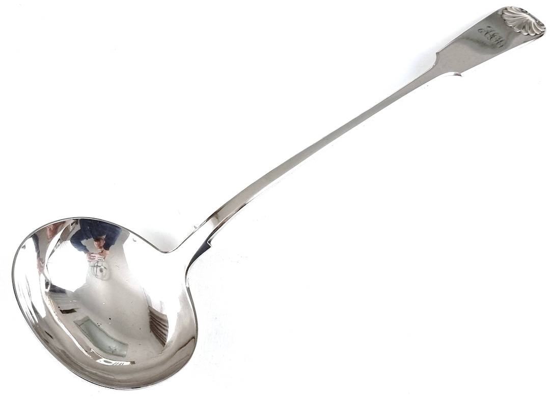 LARGE Antique Ladle, Silver Plate, Serving Ladle, Soup Ladle, Fiddle ...