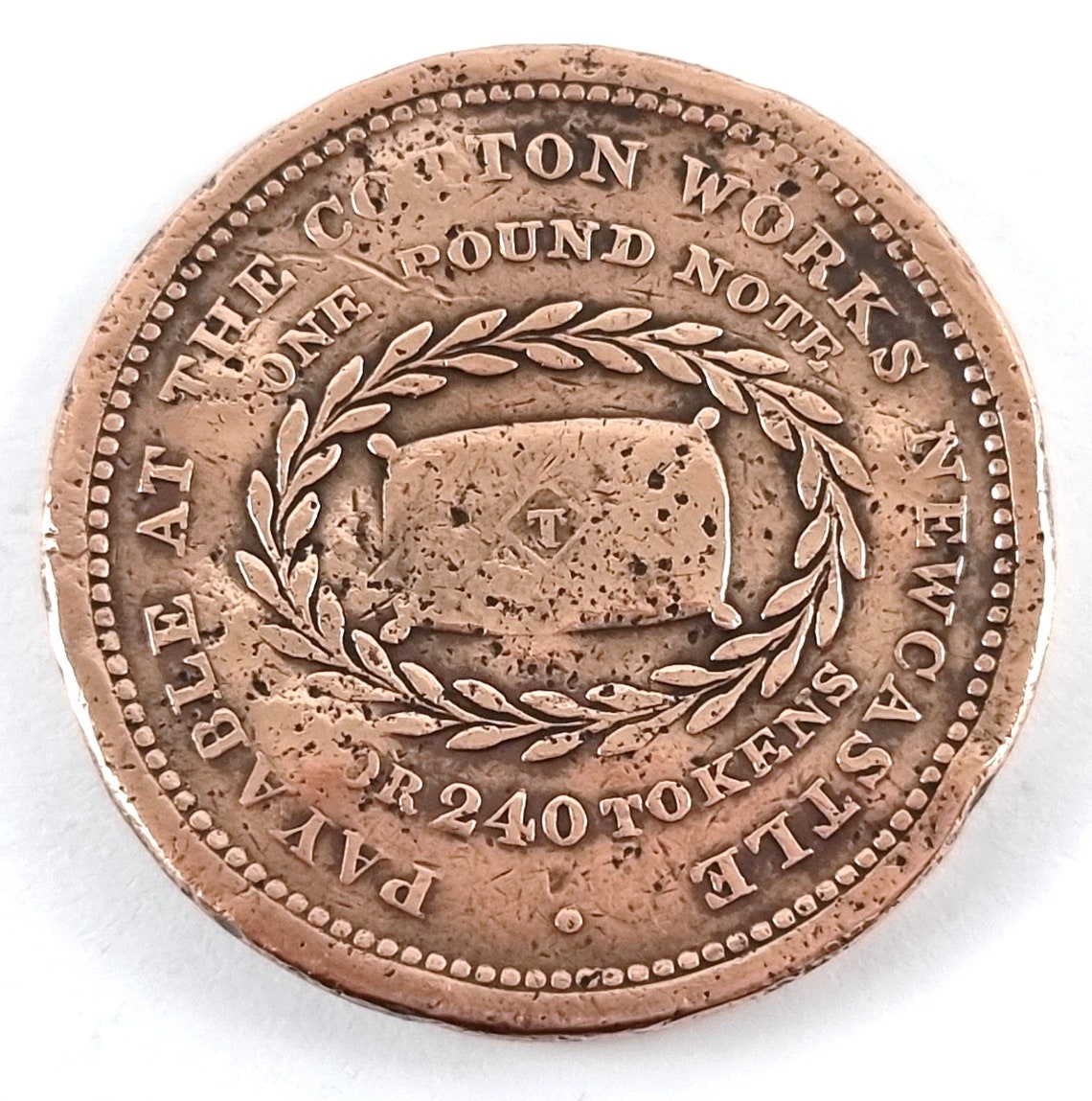 Unusual Antique Token Cotton Works Newcastle One Penny - Etsy