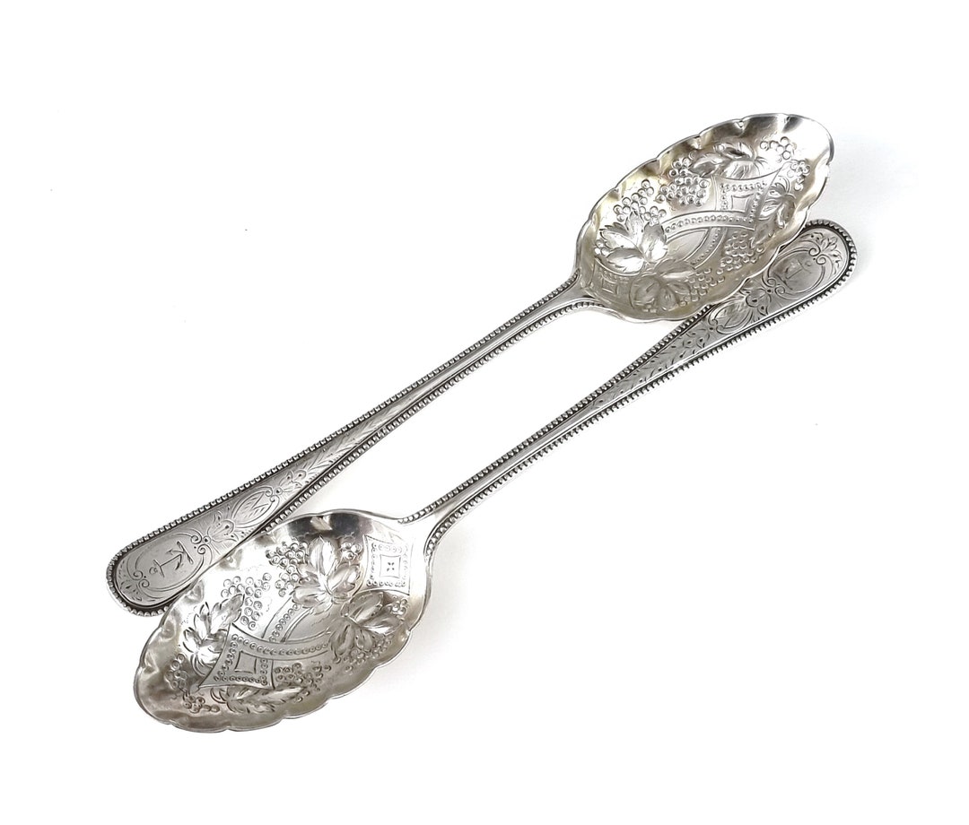 Mid 19th Century, Pair of Berry Spoons, Serving Spoons, Elkington ...