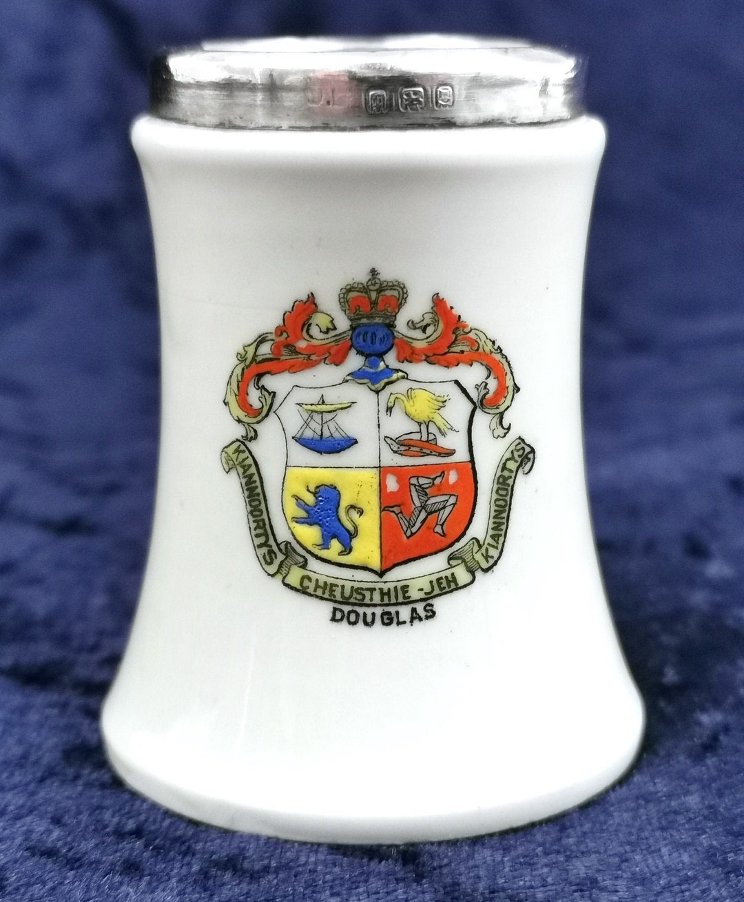 Antique Crested, Toothpick Holder, Match Pot, Silver Rim, George V ...