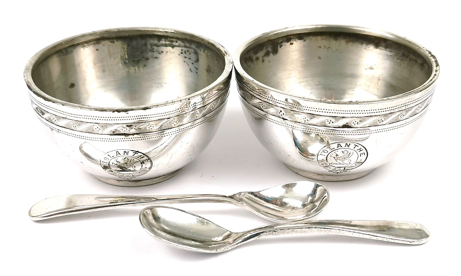 Pair of Antique Salts Open Salts Cruet Pots Silver Plate - Etsy