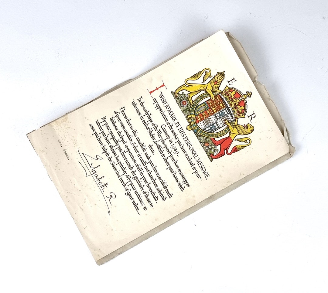 DAMAGED Envelope, Second World War, Certificate of Appreciation, Queen ...