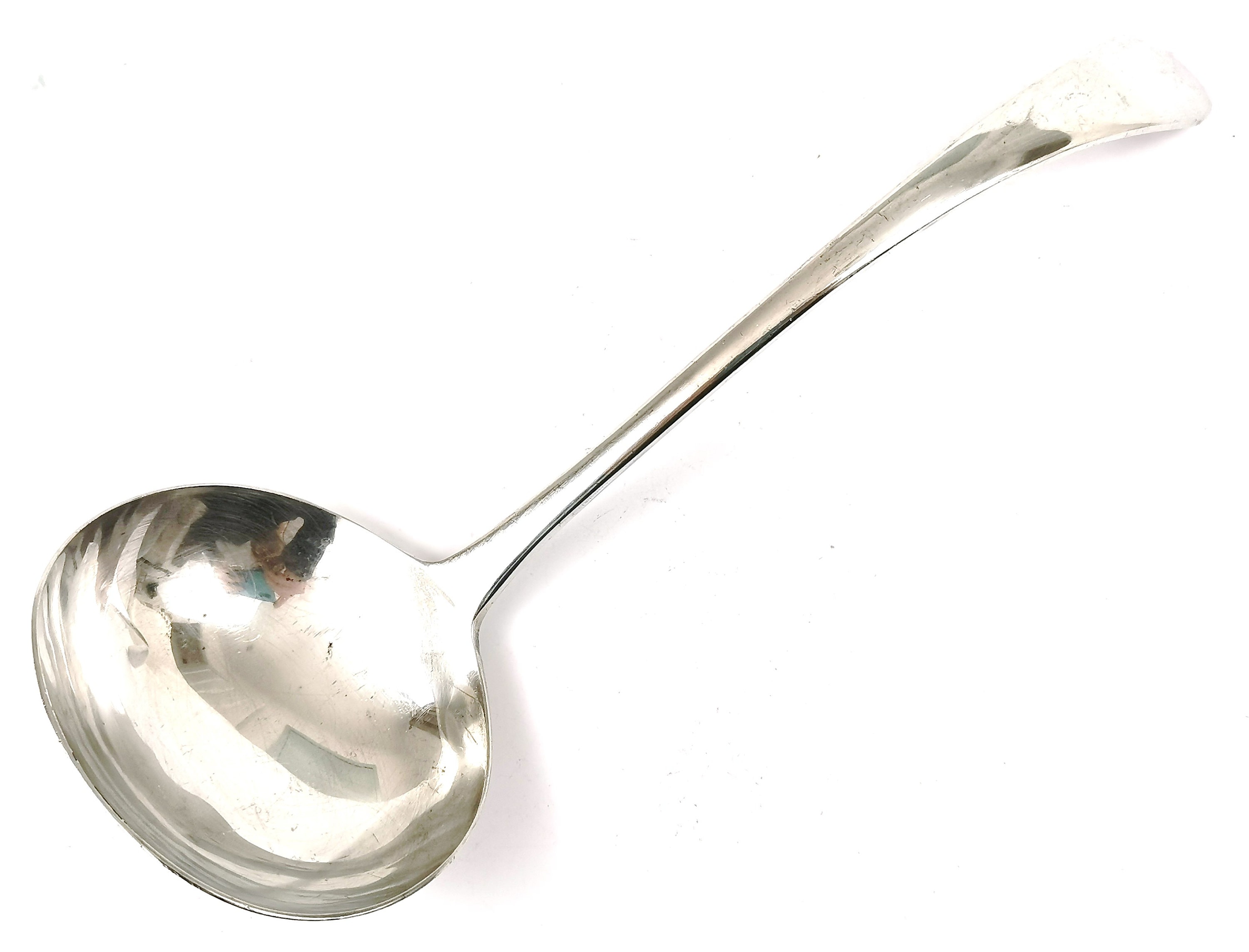 GROTE Vintage Pollepel Soep pollepel zilveren plaat - Etsy Nederland