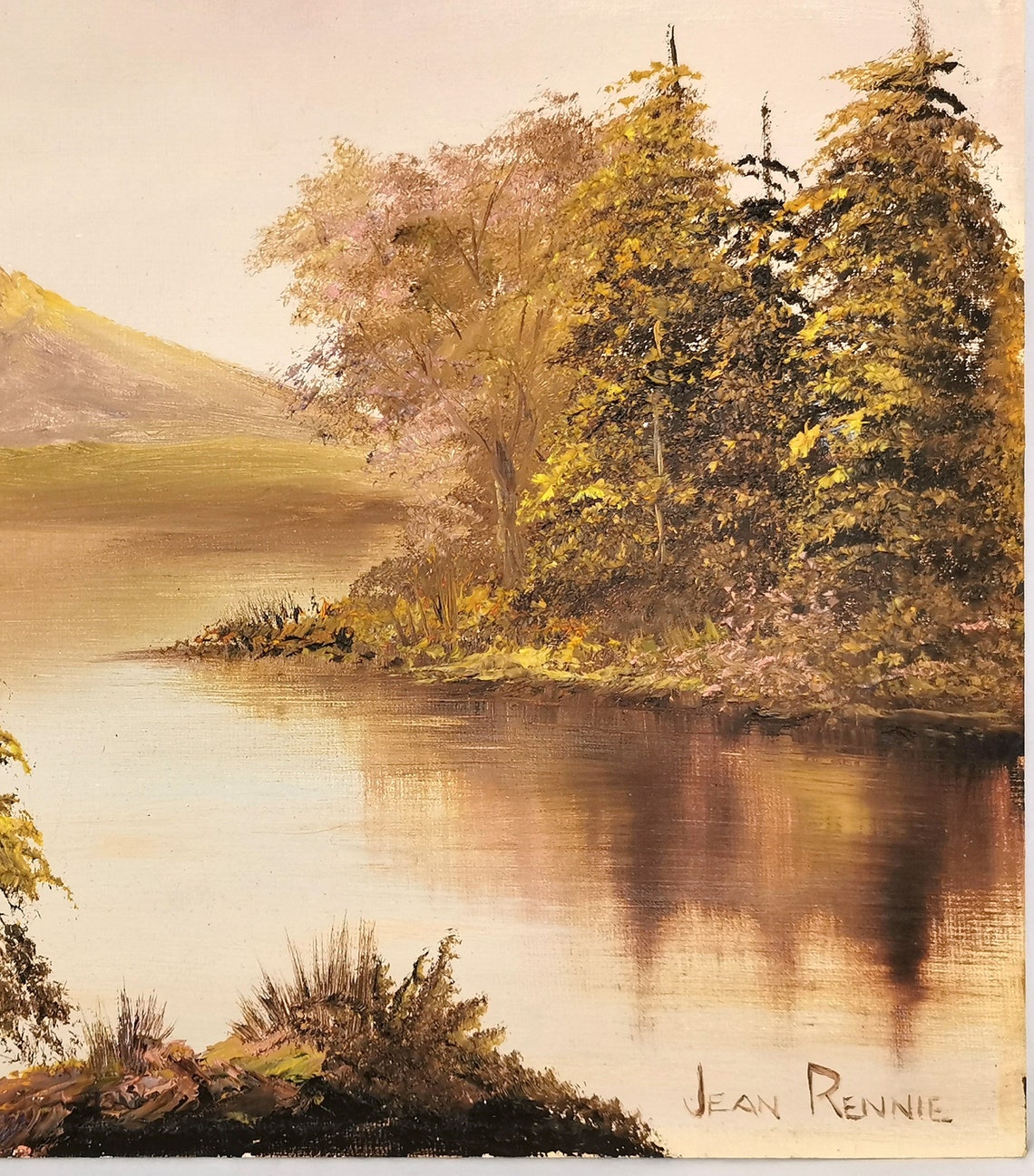 Vintage Landscape Painting Oil on Board Jean Rennie | Etsy